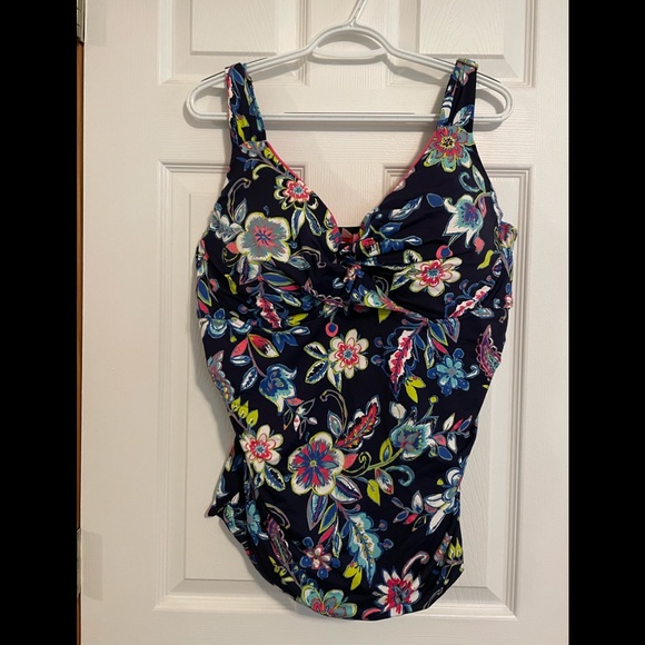 Anne Cole | Swim | Anne Cole Navy Blue Floral Tankini | Poshmark